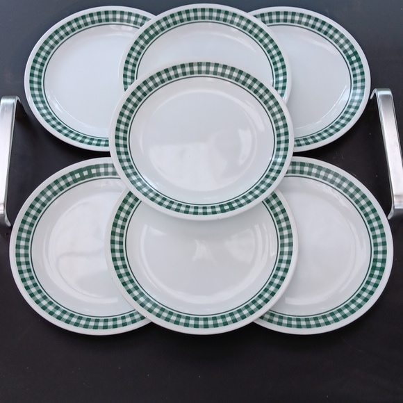 Corelle | Dining | Vintage Corelle Green White Plaid Melissa 7 Salad ...